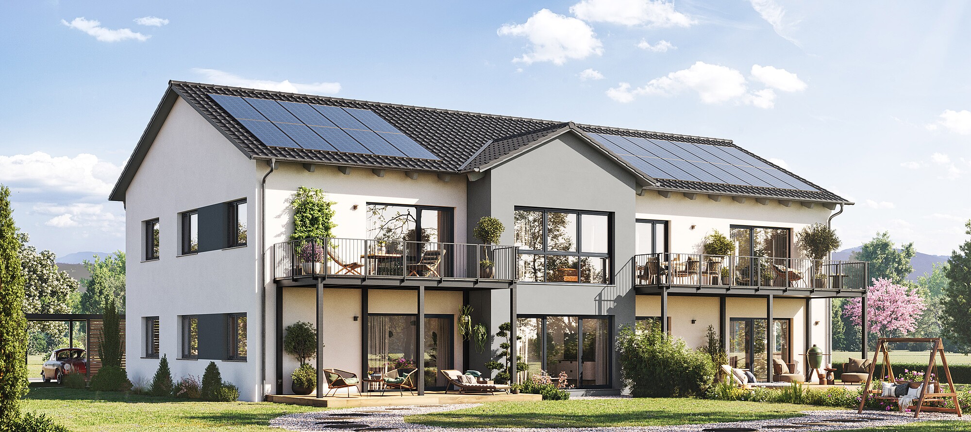 Fertighaus Mehrfamilienhaus mit vier Wohneinheiten | HANSE HAUS